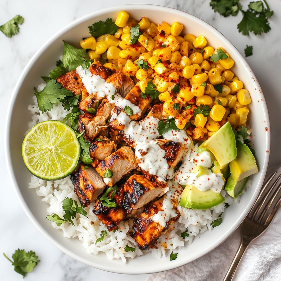 Street Corn Chicken Rice Bowl Recipe - Anywhere Recipes